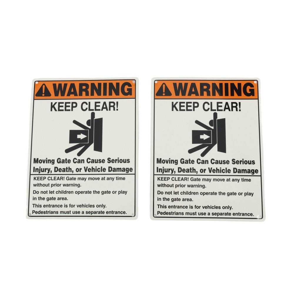 HySecurity Automatic Moving Gate Dual Warning Sign Kit (8.5" x 11 ...