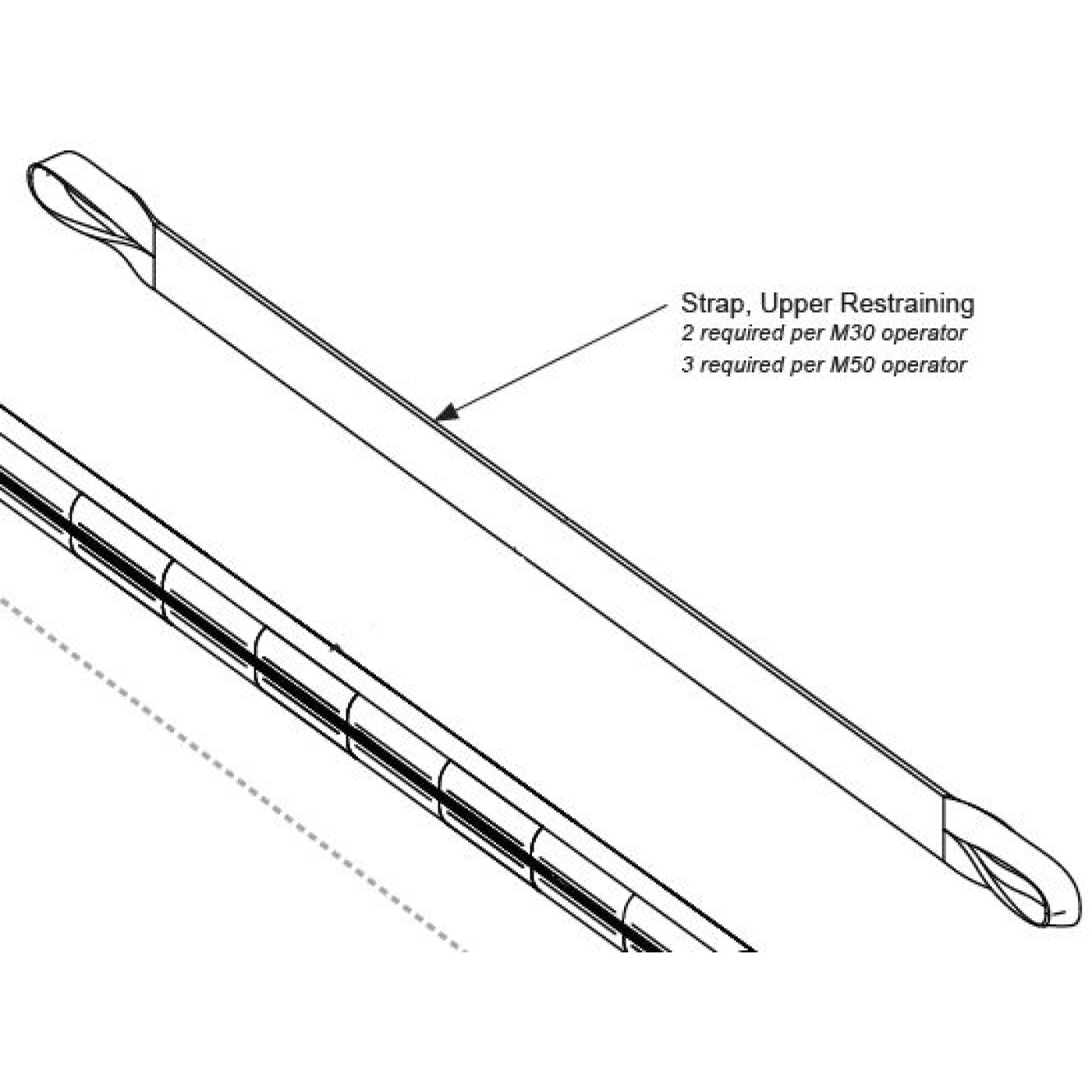 HySecurity Upper Restraining Strap, 12 ft - MX2228-12