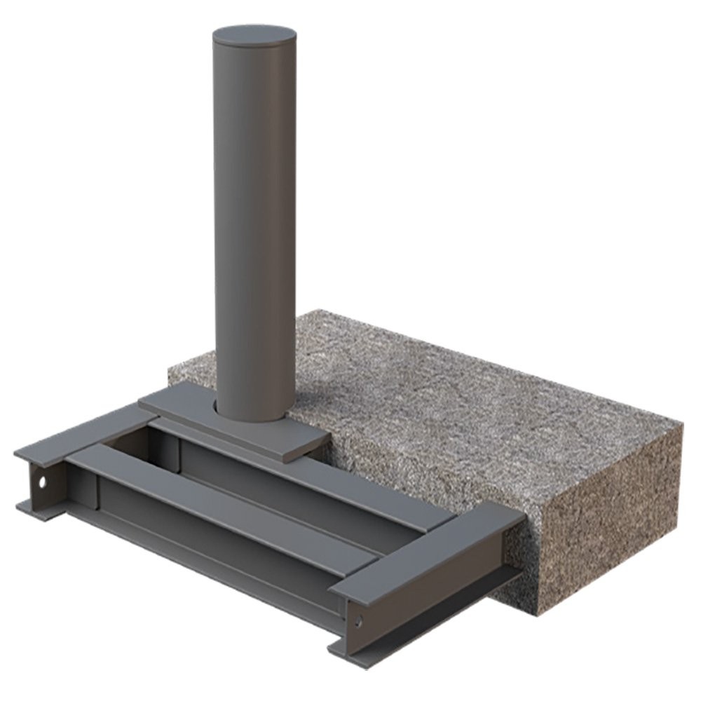 HySecurity Lighted Shallow Mounted Fixed Anti-Ram Vehicle Bollard M30 ...